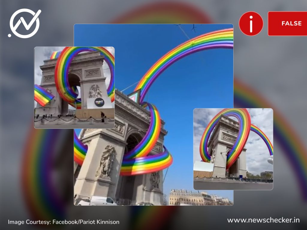 Fact Check: Viral Video Of Rainbow Installation Around Paris Monument ...