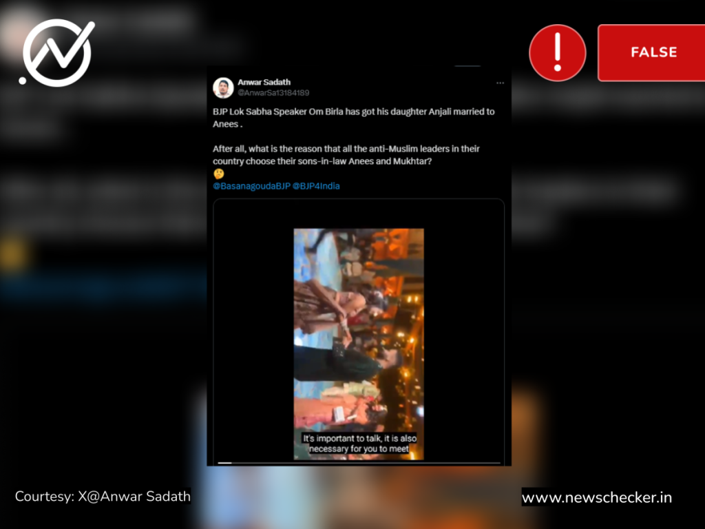 Fact Check: Did Om Birla's Daughter Anjali Tie The Knot With A Muslim Man? No, Viral Claim Is False