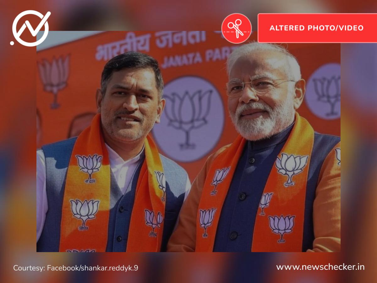 Fact Check: MS Dhoni Joined BJP? Viral Image Of Cricketer With PM Modi ...