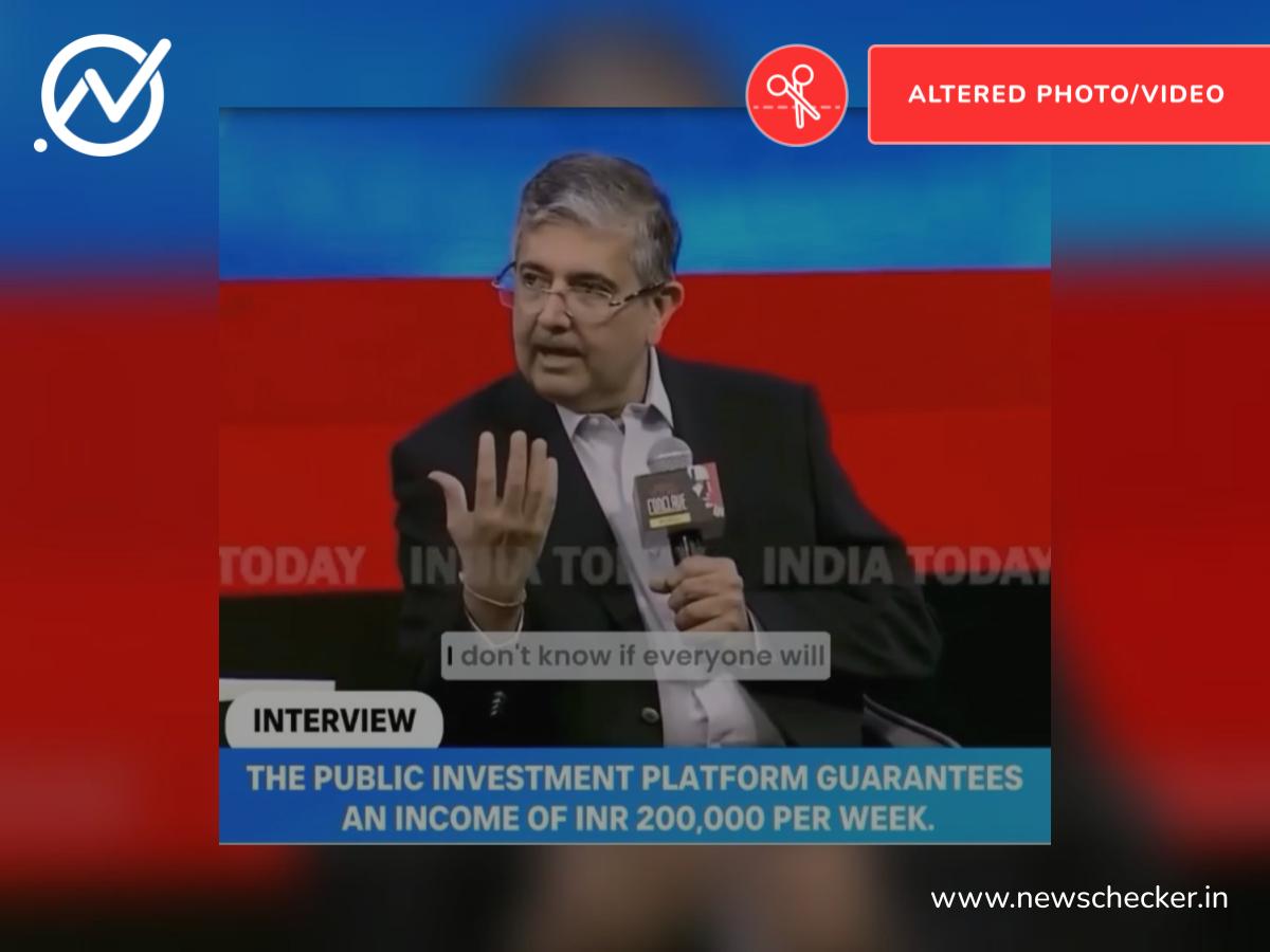 Fact Check: Video Of Uday Kotak Promoting Dubious Investment Platform ...